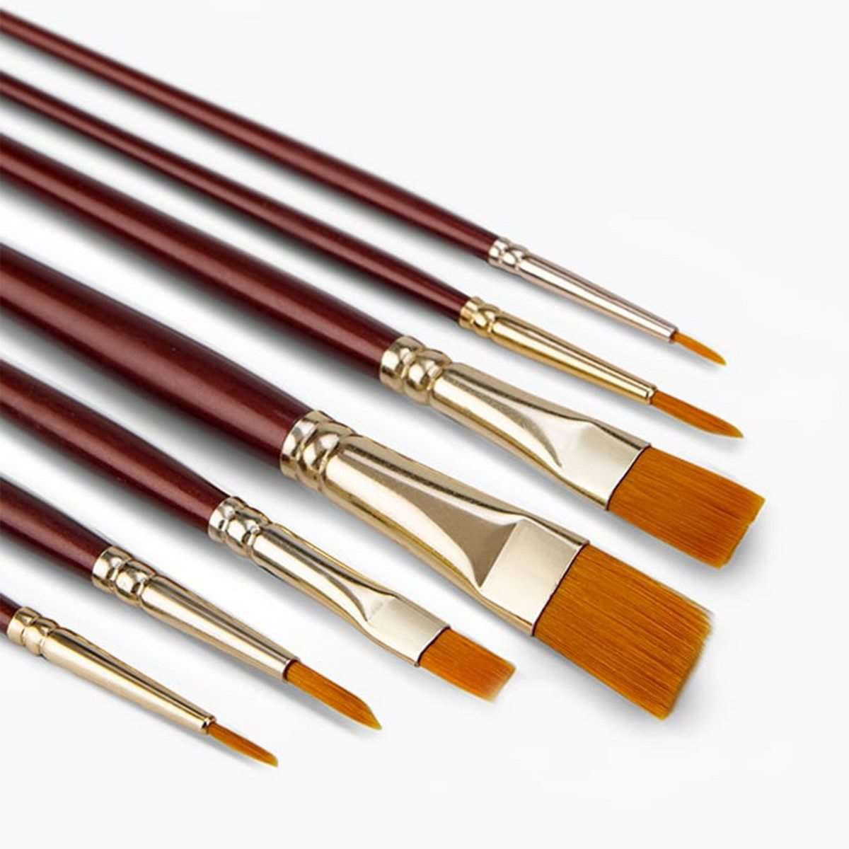 Camlin Synthetic Gold Hair Brushes: Set of 7