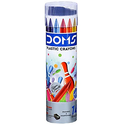 DOMS Plastic Crayons - Vibrant Palette in a Round Tin – Bbag | India’s ...
