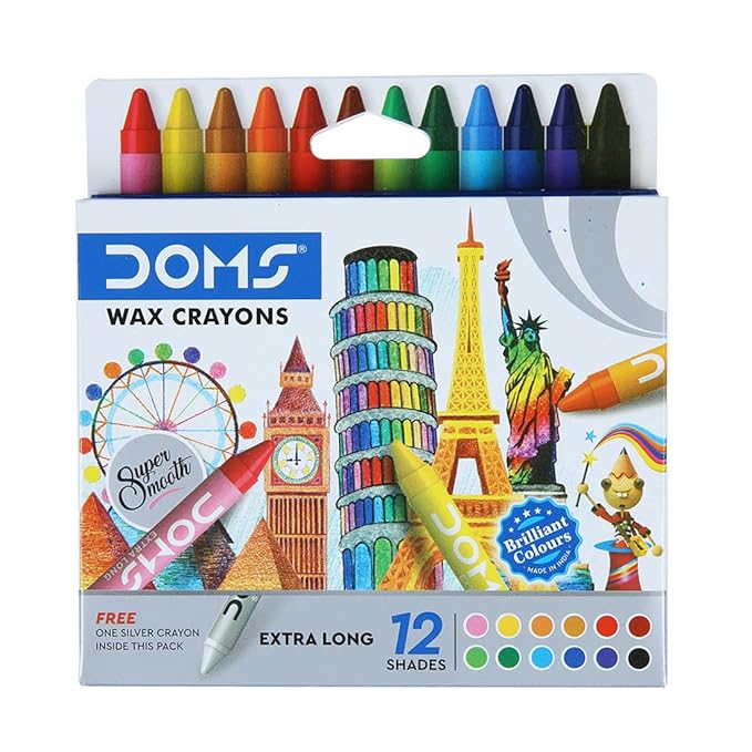 Doms Extra Long Wax Crayons - Vibrant 24 Shades – Bbag | India’s Best ...