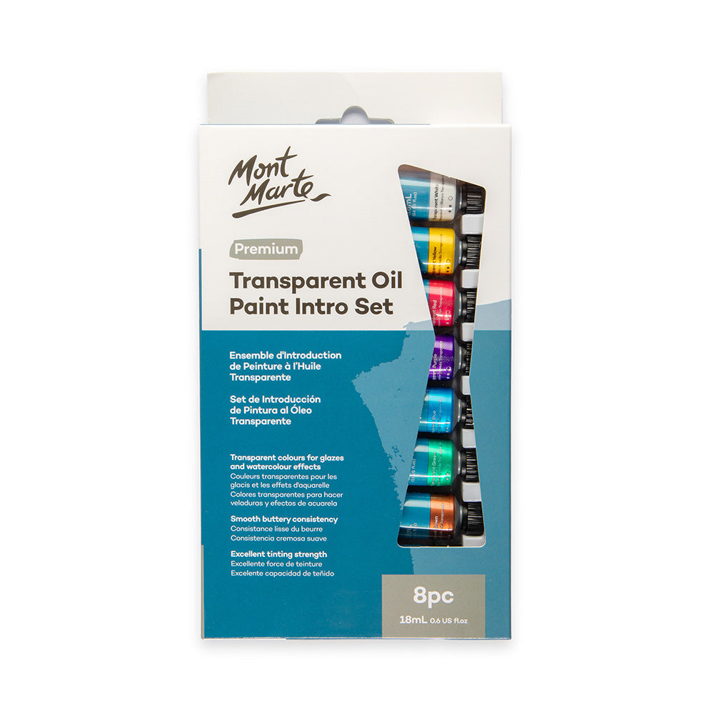 Transparent Oil Paint Intro Set Premium 8pc x 18ml – Vibrant Colors ...